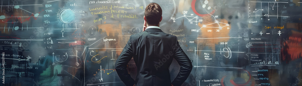 Photo Realistic Leader with Vision Board and Pointer Concept in ...