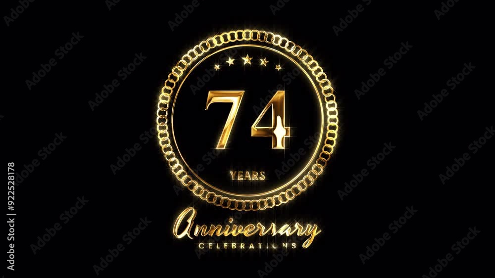 74th Anniversary Celebration. Happy 74 Years Anniversary Animation in ...