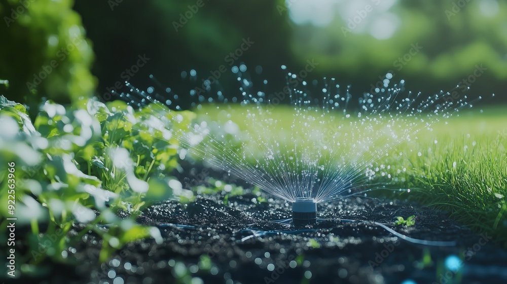 Smart irrigation system automatically watering crops, utilizing AI and ...