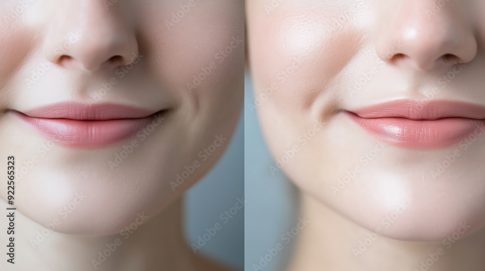 Foto de Split-screen image showing a before and after transformation of ...