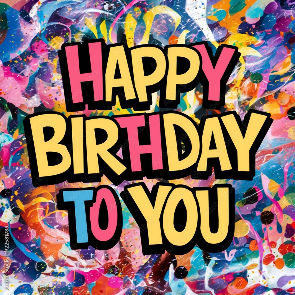 Colorful Happy Birthday Wishes Text on a Festive Background, Bright and ...