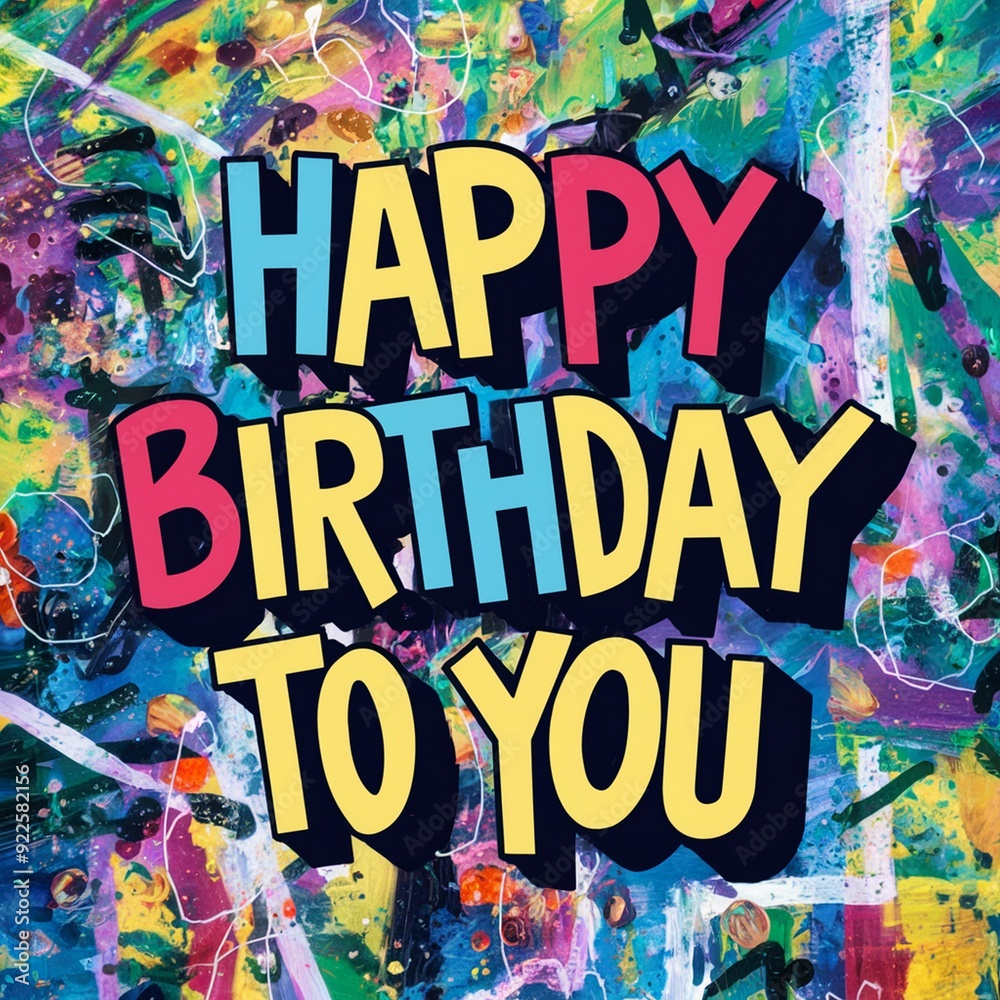 Colorful Happy Birthday Wishes Text on a Festive Background, Bright and ...