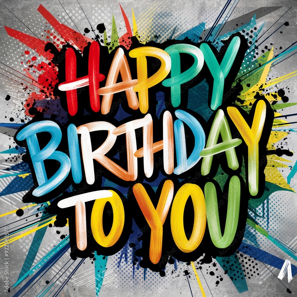 Colorful Happy Birthday Wishes Text on a Festive Background, Bright and ...