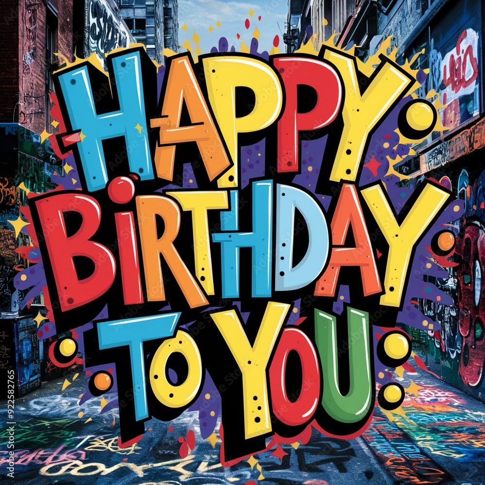 Colorful Happy Birthday Wishes Text on a Festive Background, Bright and ...