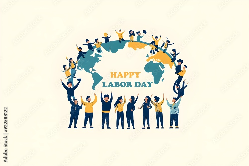 International Labour Day Group of People in different Construction ...