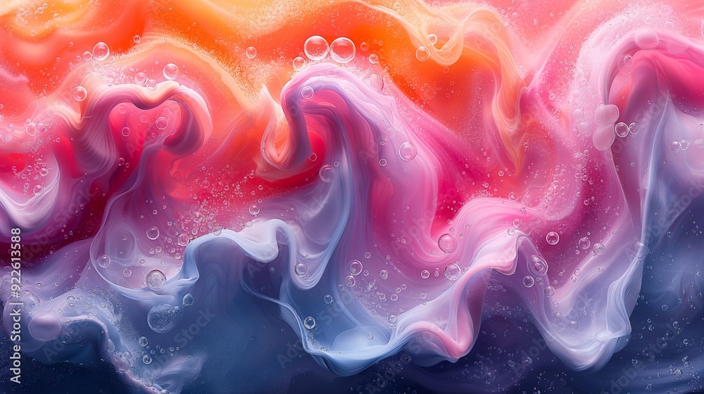 Vibrant and Dynamic Abstract Artwork with Fluid Swirling Shapes, Vivid ...