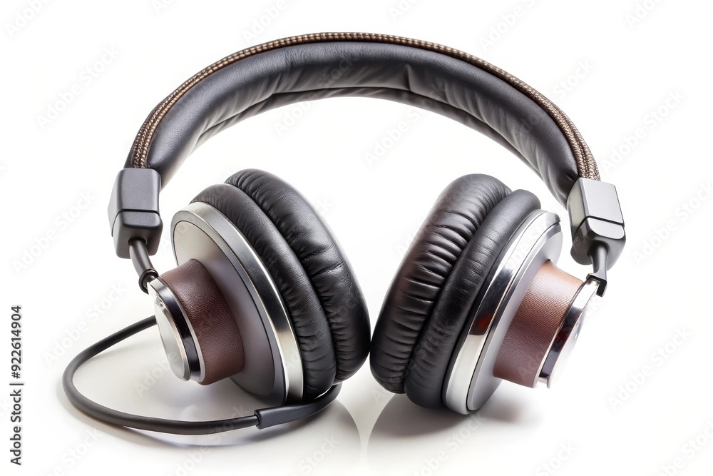 High-quality headphones with a sleek design. Featuring a leather ...