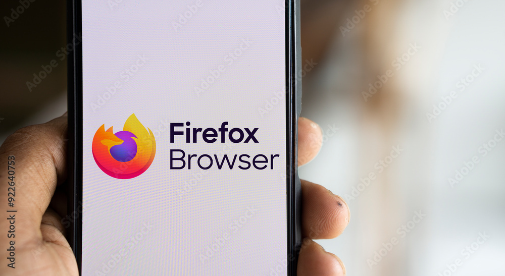 Dhaka, Bangladesh- 15 Aug 2024: Firefox Browser logo is displayed on ...