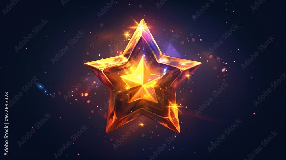 A celestial star icon with a bright, shining appearance, representing ...