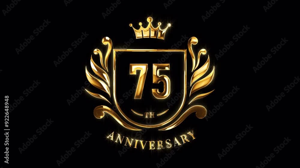 75th Anniversary Celebration. Happy 75 Years Anniversary Animation in ...