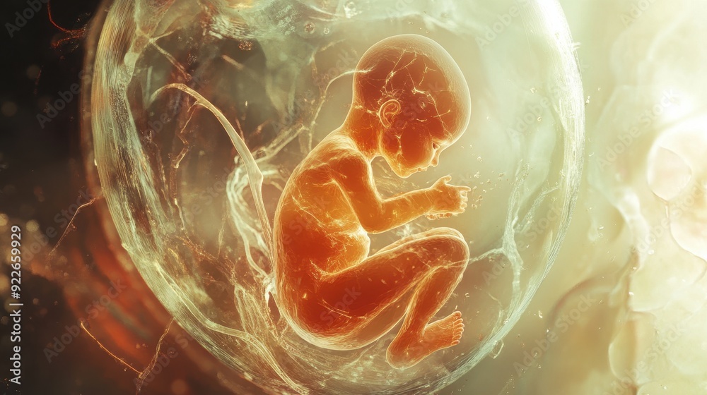 Abstract Fetus in Womb, Pregnancy Concept, Life, Birth, Development ...