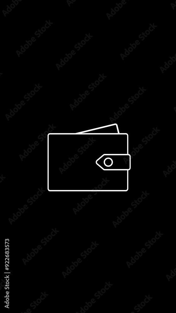 Animated wallet and credit cards icon on transparent alpha channel ...