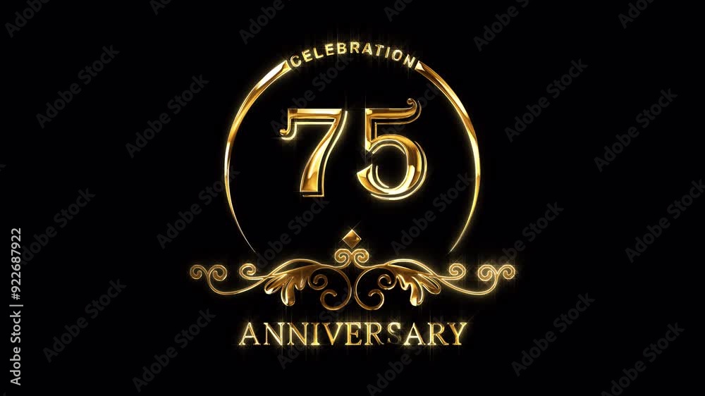 75th Anniversary Celebration. Happy 75 Years Anniversary Animation in ...