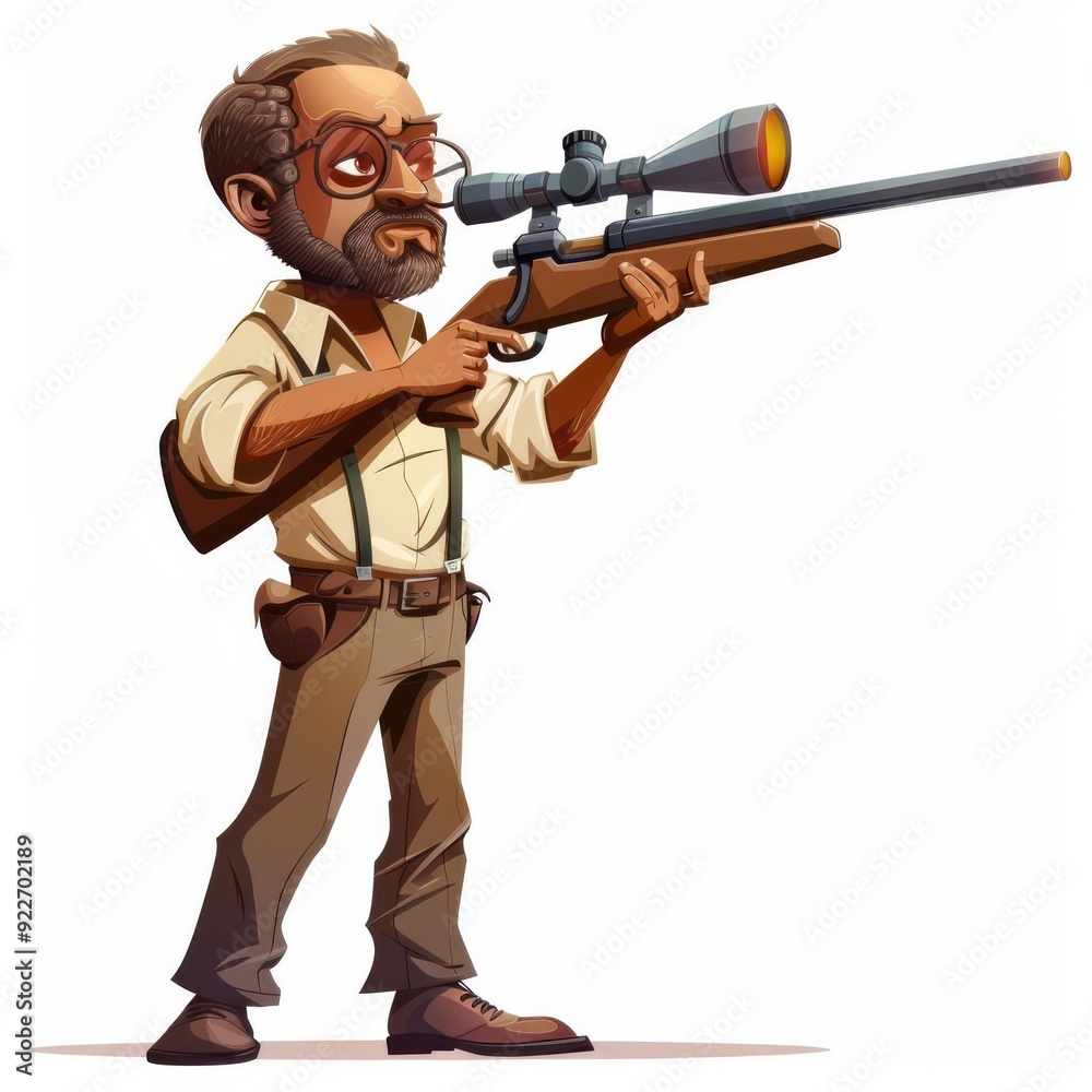 Cartoon Yusuf Dikec with his rifle, Olympic shooter, animated ...
