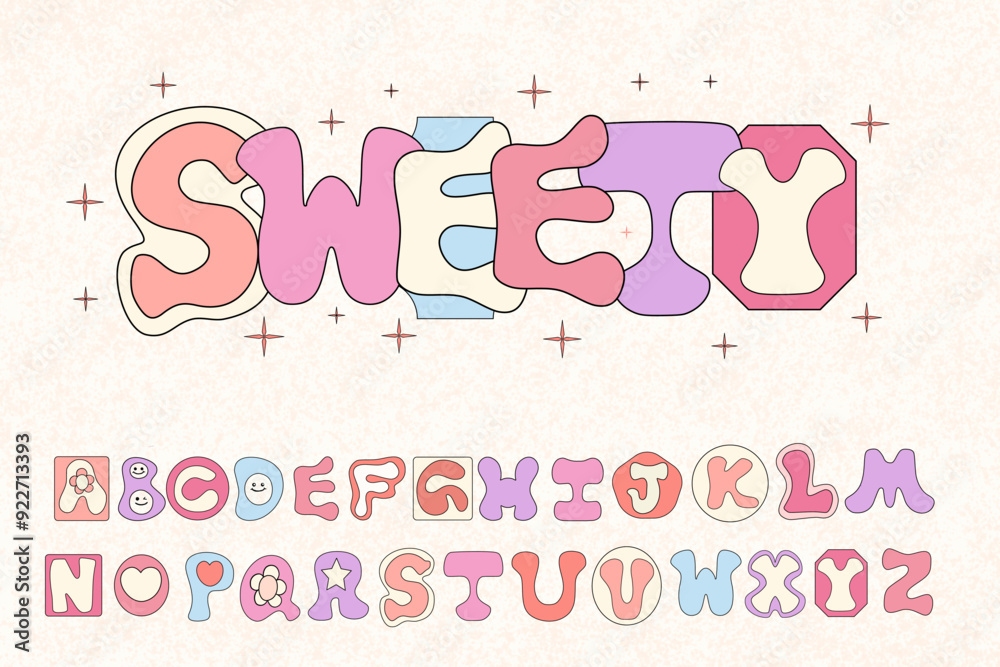 retro ransom alphabet, retro font letters, cute nostalgic font, 90s ...