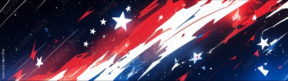 Patriotic Palette: A Bold Display of Red, White, and Blue with Diagonal ...