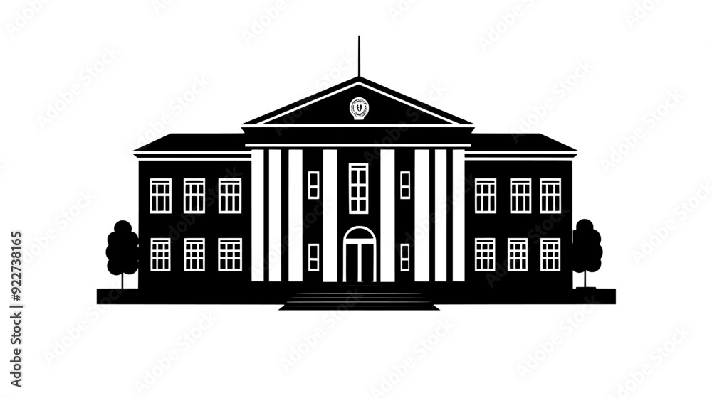 Large government office building with a symmetrical facade and central ...