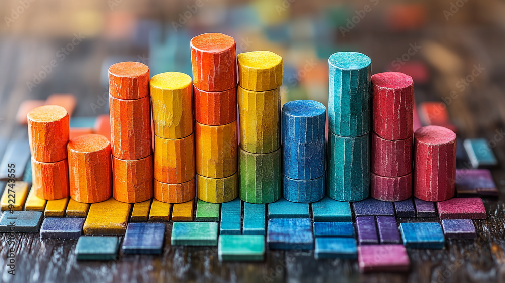 A mosaic chart representing the proportions of different segments in a ...