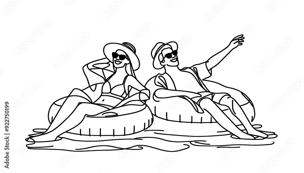 Continuous Single Line Drawing Of Retired Senior Citizen Couple ...