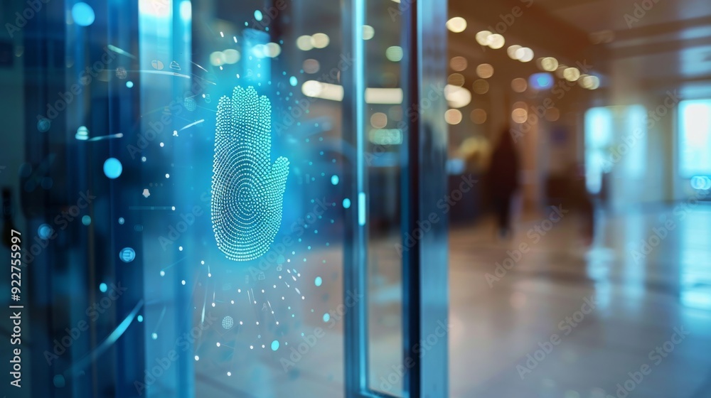 Fingerprint Scanner at the Glass Office Door: Modern Access Control ...