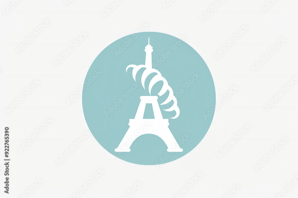 Round blue logo for Bakery with French elements Stock Illustration ...
