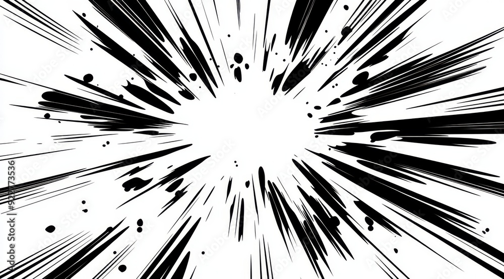 A striking mangastyle explosion graphic features intense black and ...
