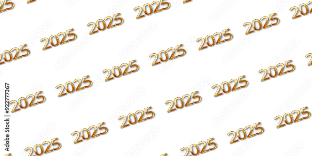 seamless pattern texture of golden 2025 number as new year, gold ...