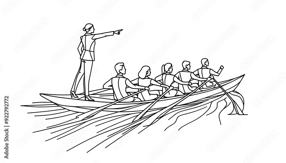 Continuous Single Line Drawing Of Team of Professionals working ...