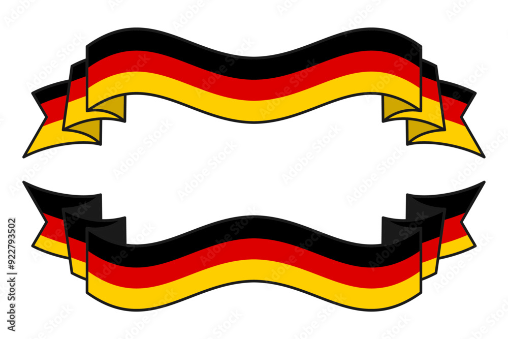 Germany Flag Curled Ribbon Vector. Editable and Scalable EPS ...