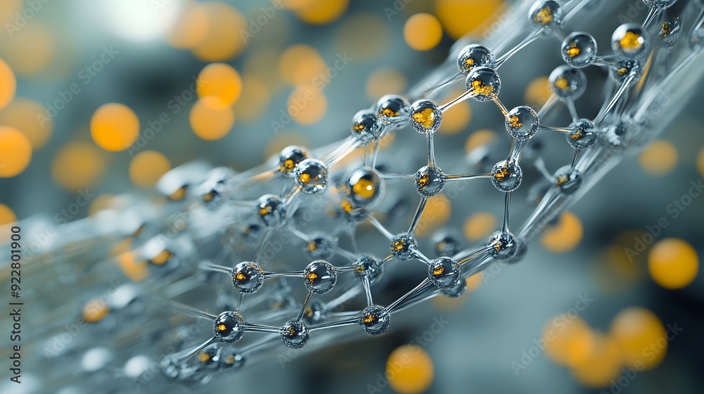 A digital rendering of nanoparticles enhancing the properties of a ...