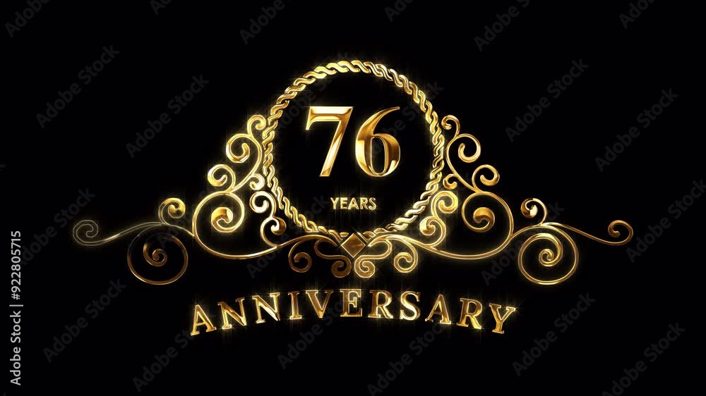 76th Anniversary Celebration. Happy 76 Years Anniversary Animation in ...
