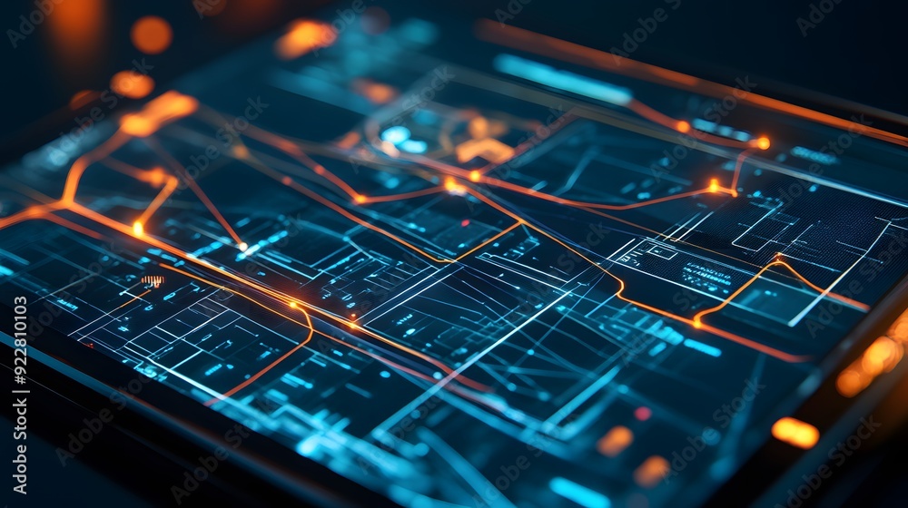 A close-up of a tablet or smartphone displaying real-time logistics ...