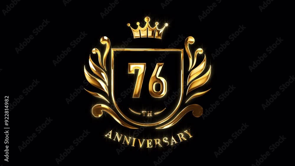 76th Anniversary Celebration. Happy 76 Years Anniversary Animation in ...
