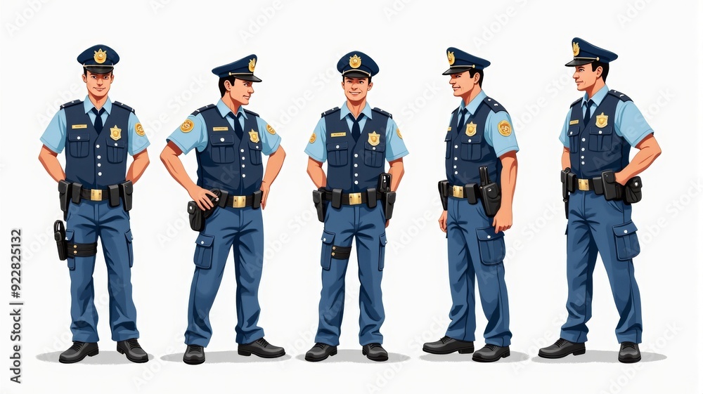 Professional Police Officers in Uniform Illustration - Law Enforcement ...