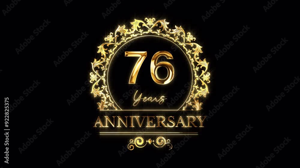 76th Anniversary Celebration. Happy 76 Years Anniversary Animation in ...