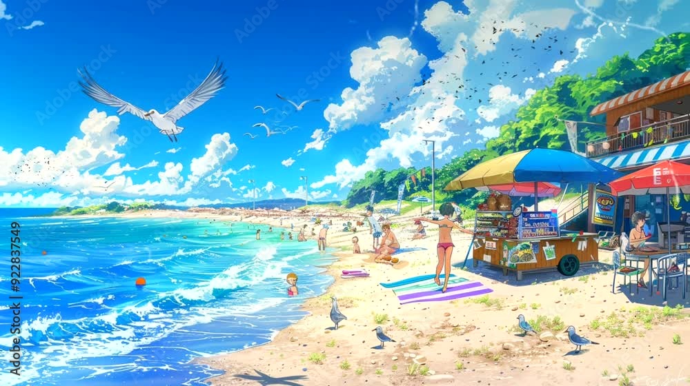 The Beach in the Beautiful and Warm Summer is Filled with Many ...