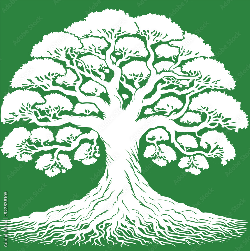 Elegant Tree of Life Logo Design with Extensive Roots, Nature-Inspired ...