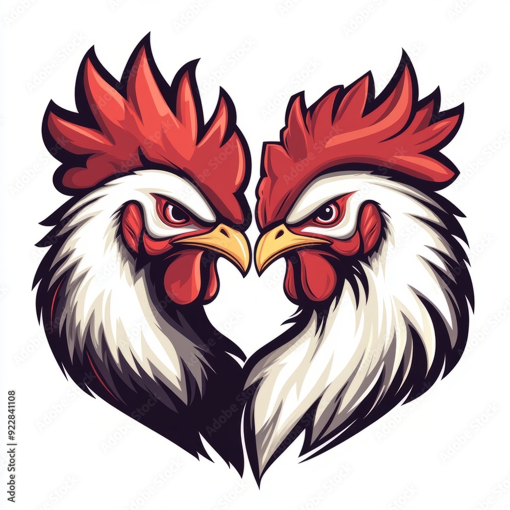 vector chicken fighting logo " ai generator " Stock Illustration ...