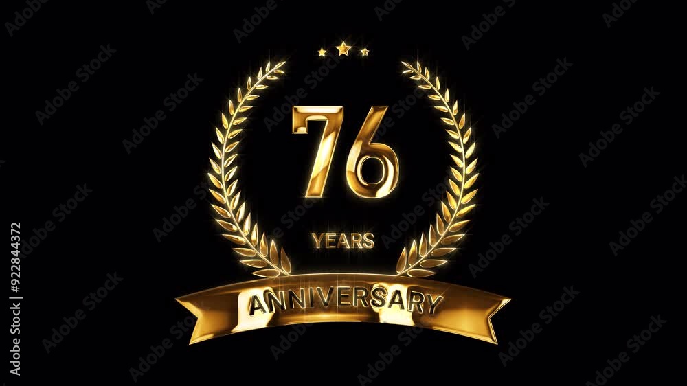 76th Anniversary Celebration. Happy 76 Years Anniversary Animation in ...