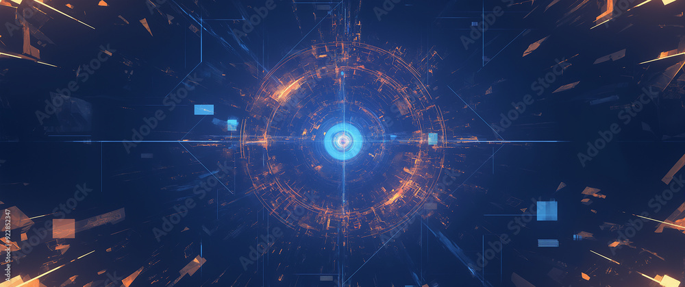 Cyberspace abstract image in anime or game style, acrylic, spiritual ...