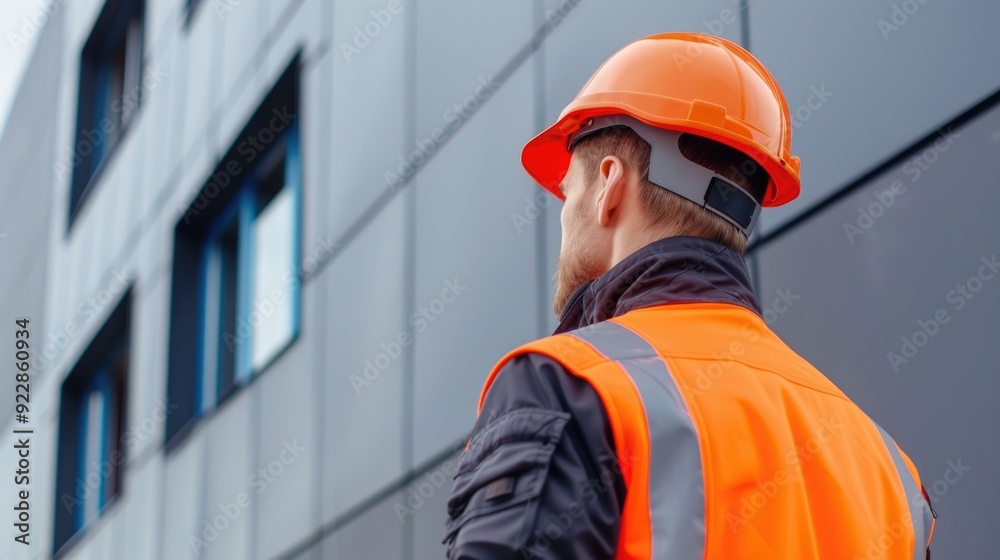 Skilled construction workers expertly installing exterior cladding and ...