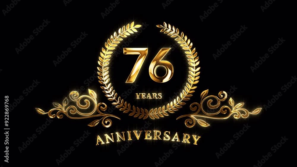 76th Anniversary Celebration. Happy 76 Years Anniversary Animation in ...
