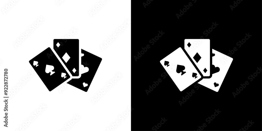 playing card icon Thin line illustration set Stock Vector | Adobe Stock