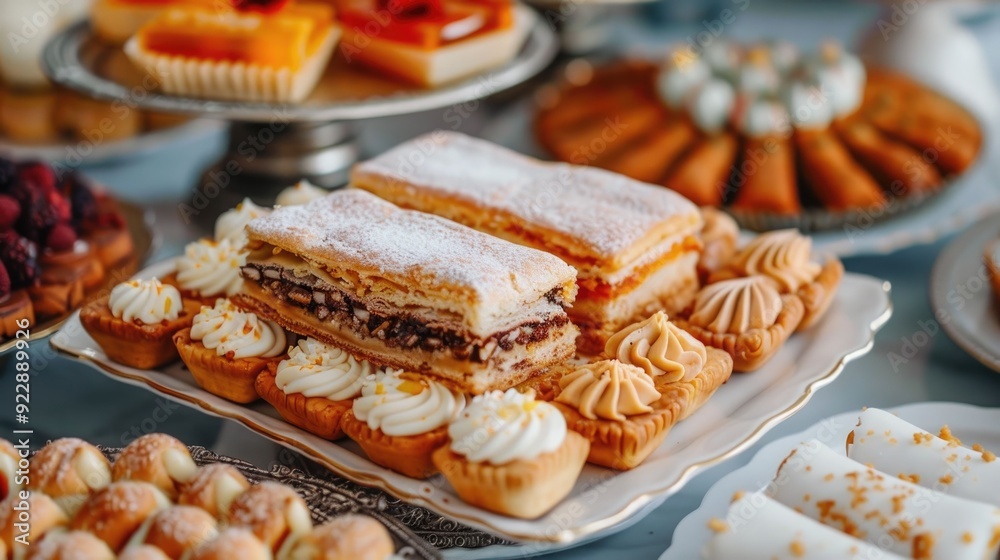 Mouthwatering Arab dessert assortment showcasing a variety of ...