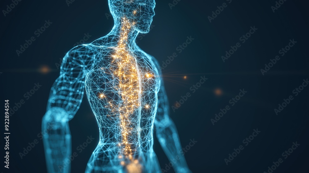 An interactive 3D model of the human body with areas highlighted by ...