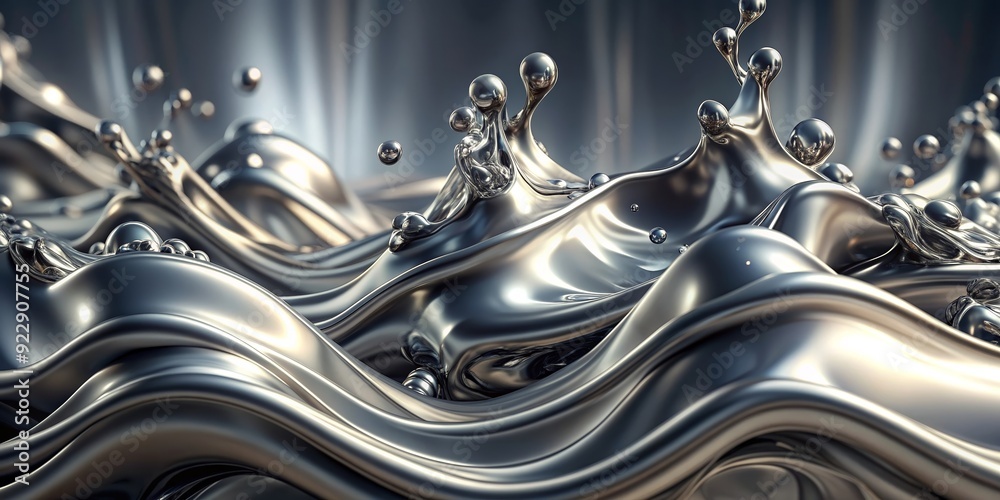 Silver liquid metal fluid on a seamless texture background , silver ...