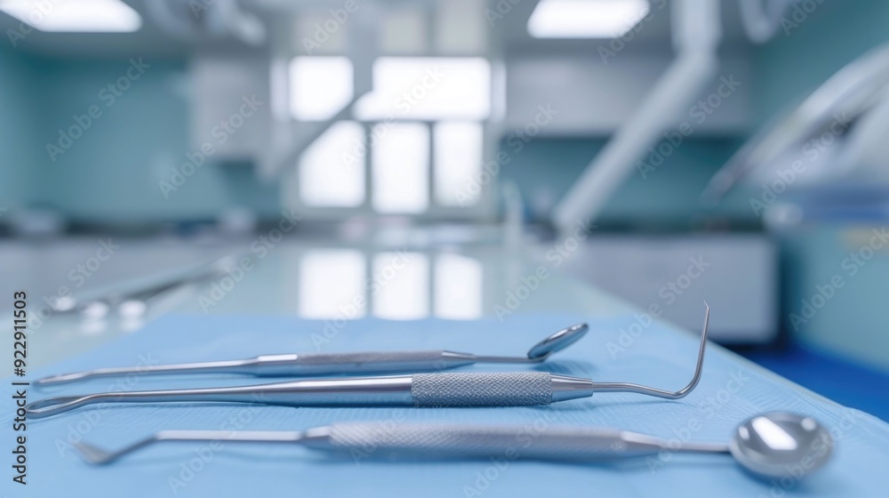 Dental tooth extraction procedure taking place in a clean modern ...