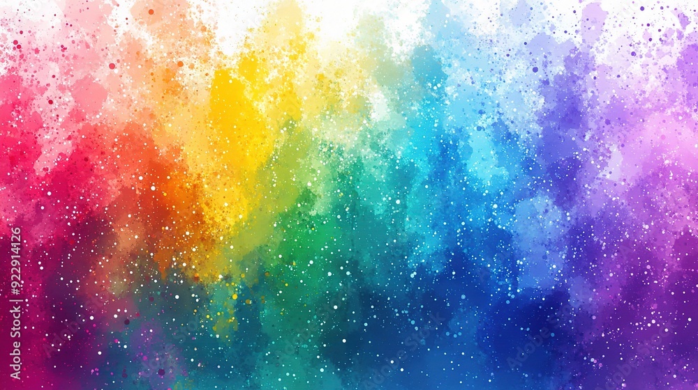 Cosmic Rainbow Explosion: A vibrant and abstract watercolor background ...