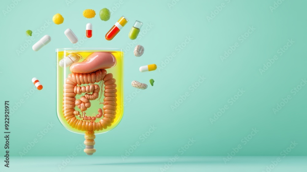 Animated 3D Model of Digestive System with Gastrointestinal Treatment ...