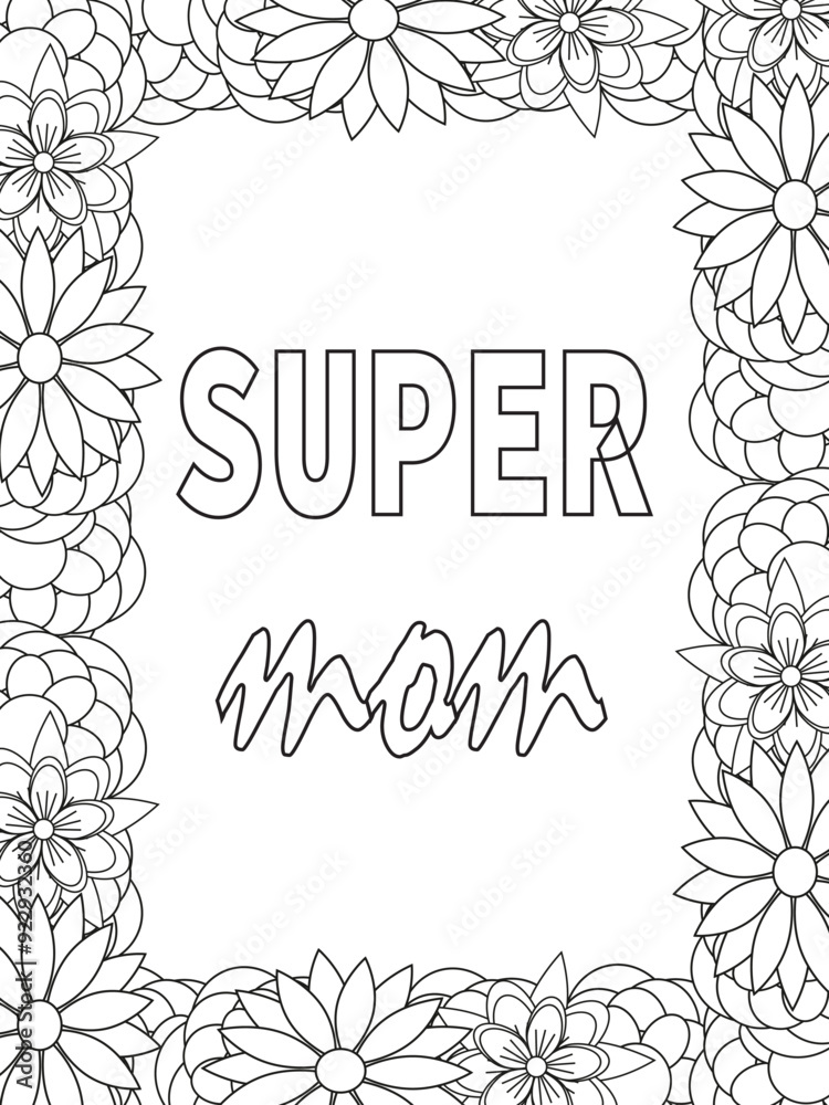 Mothers-Day Quotes Flower Coloring Page Beautiful black and white ...